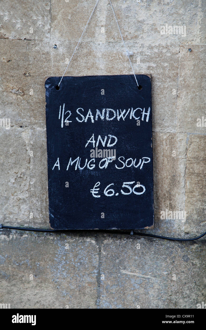ODD MENU SIGN IN CAMBRIDGE. ENGLAND. UK Stock Photo - Alamy