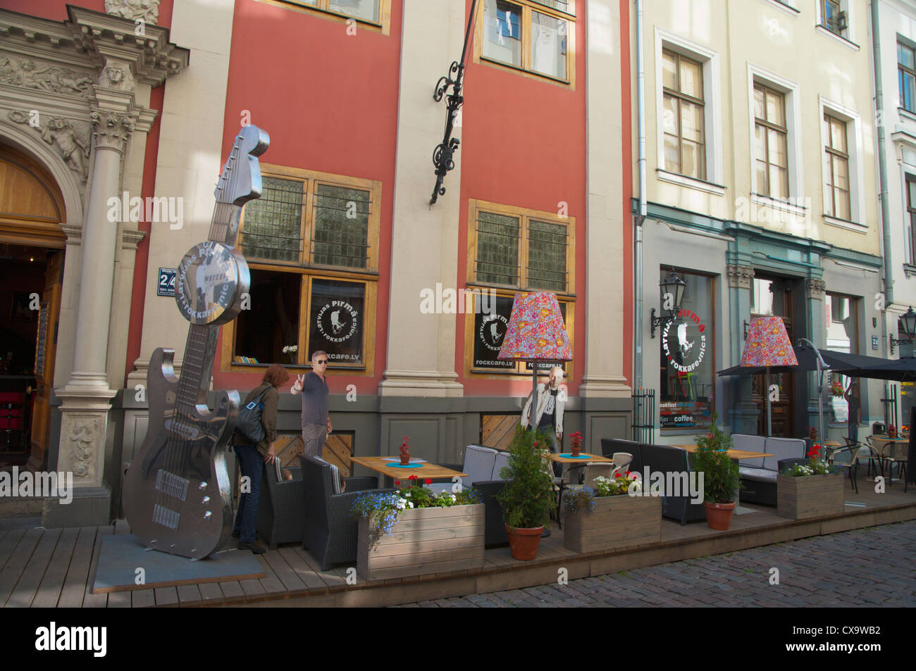 Rock Cafe bar exterior Vecriga the old town Riga Latvia Europe Stock ...