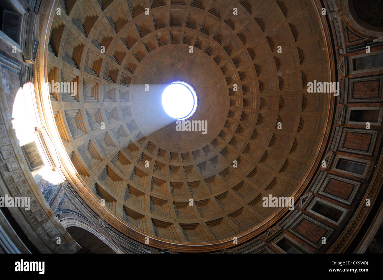 Architectural detail of Pantheon interior cupola in Rome, Italy Stock ...