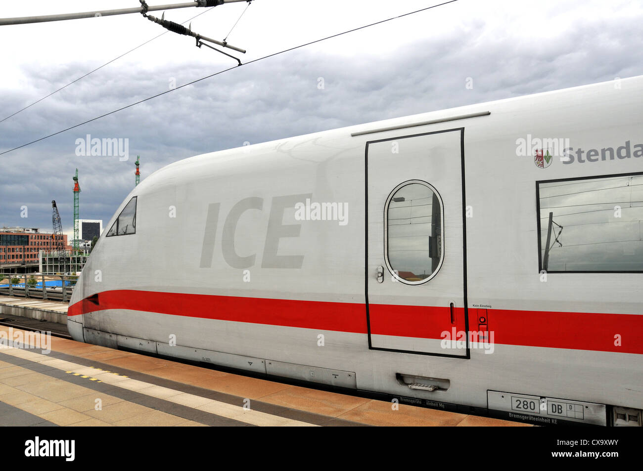 ICE train in Hauptbahnhof railway station Berlin Germany Stock Photo ...