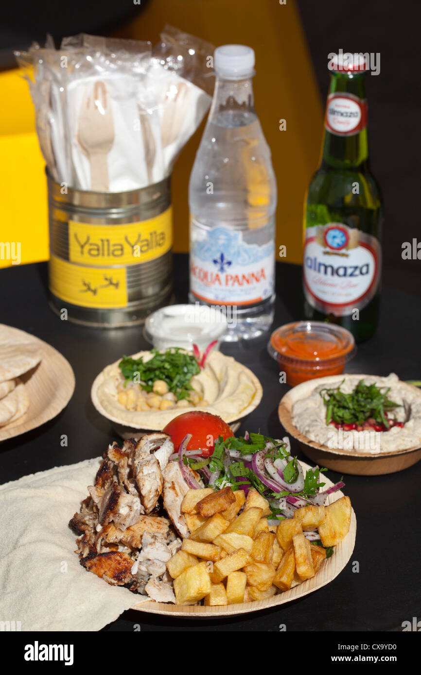 Meal at Yalla Yalla Lebanese Street Food Kitchen Stock Photo - Alamy