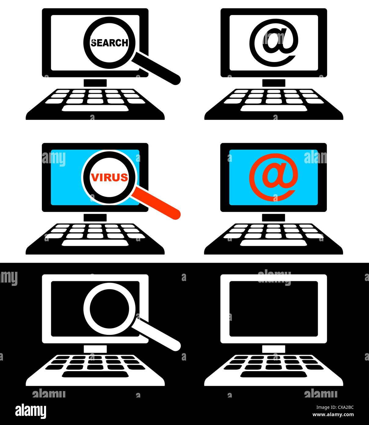 Icons of computer monitors Stock Photo - Alamy