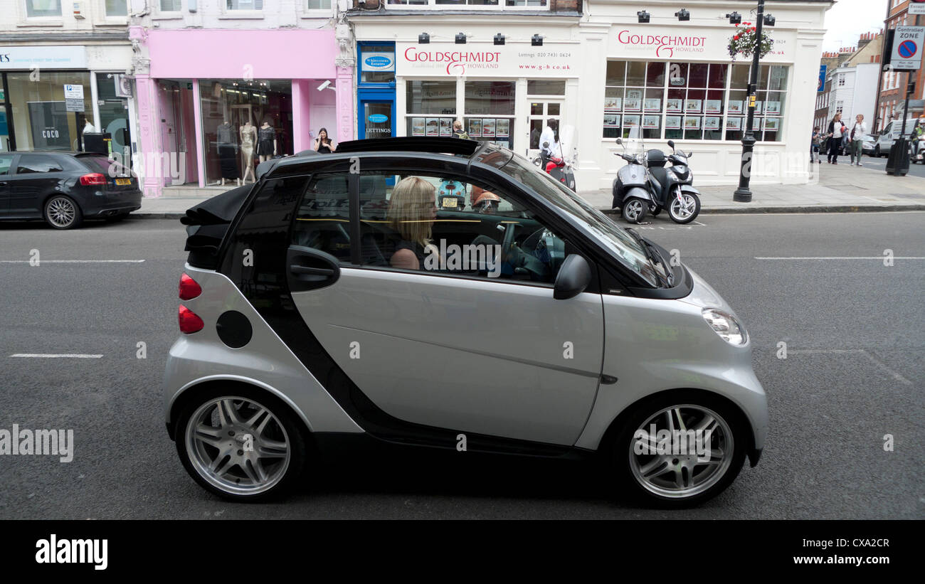 Convertible Silver Black Passion Smart Car parked on Fitzjohn's Avenue ...