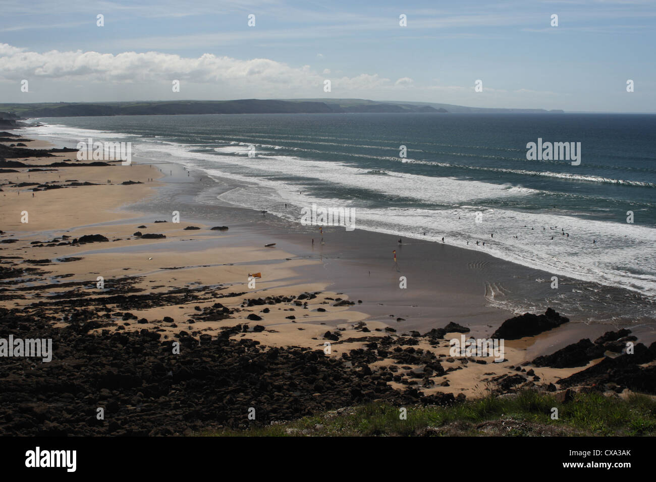 Bude beaches at Northcott bay Stock Photo - Alamy