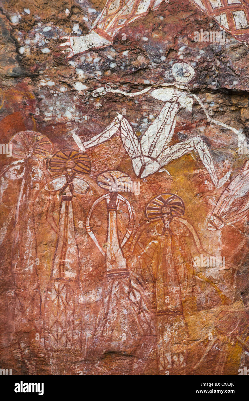 Aboriginal rock art, Anbangbang Gallery, Nourlangie, Kakadu National Park, Northern Territory ...
