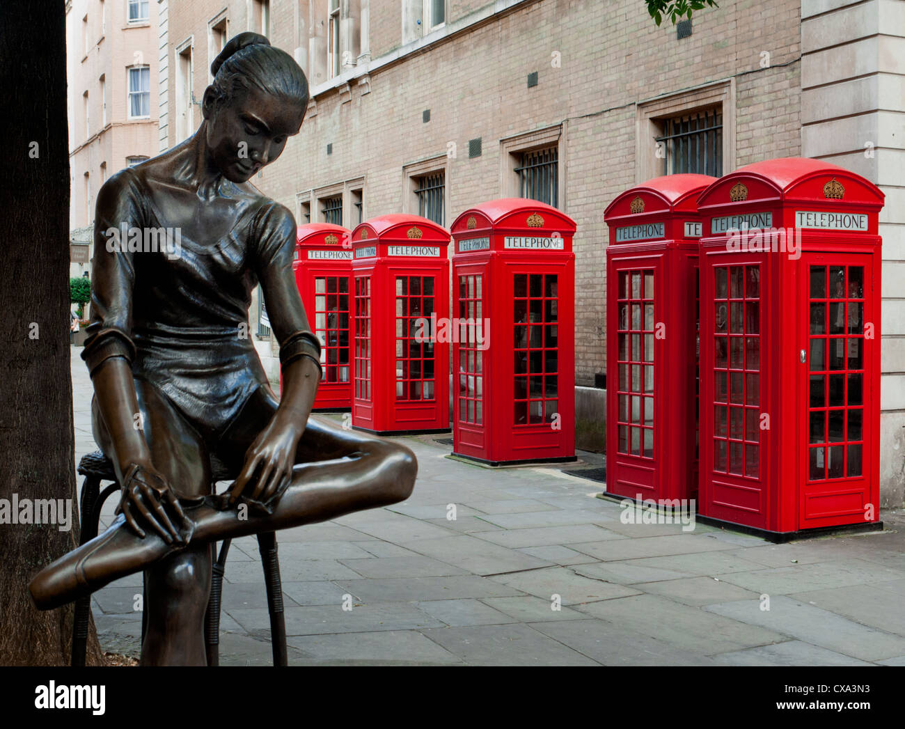 Row of telephone boxes hi-res stock photography and images - Alamy