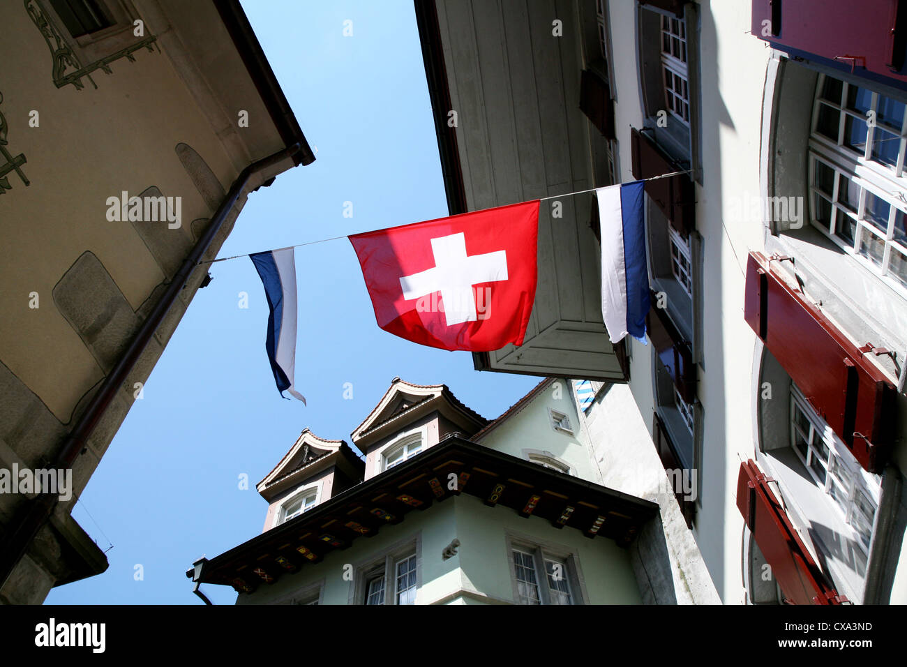 House with the swiss flag hi-res stock photography and images - Alamy