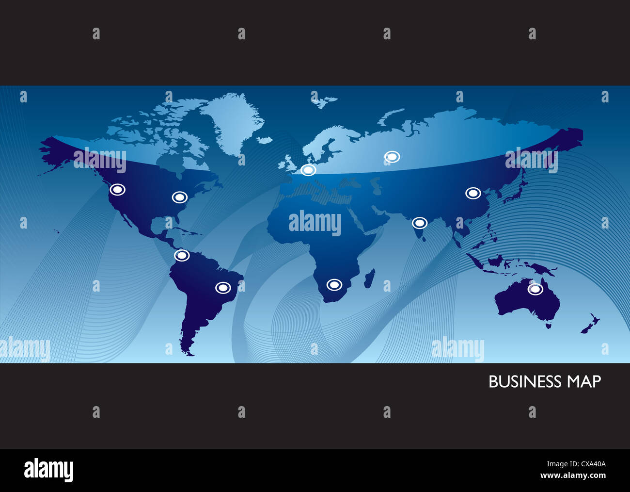 Business map concept showing points of interest Stock Photo - Alamy