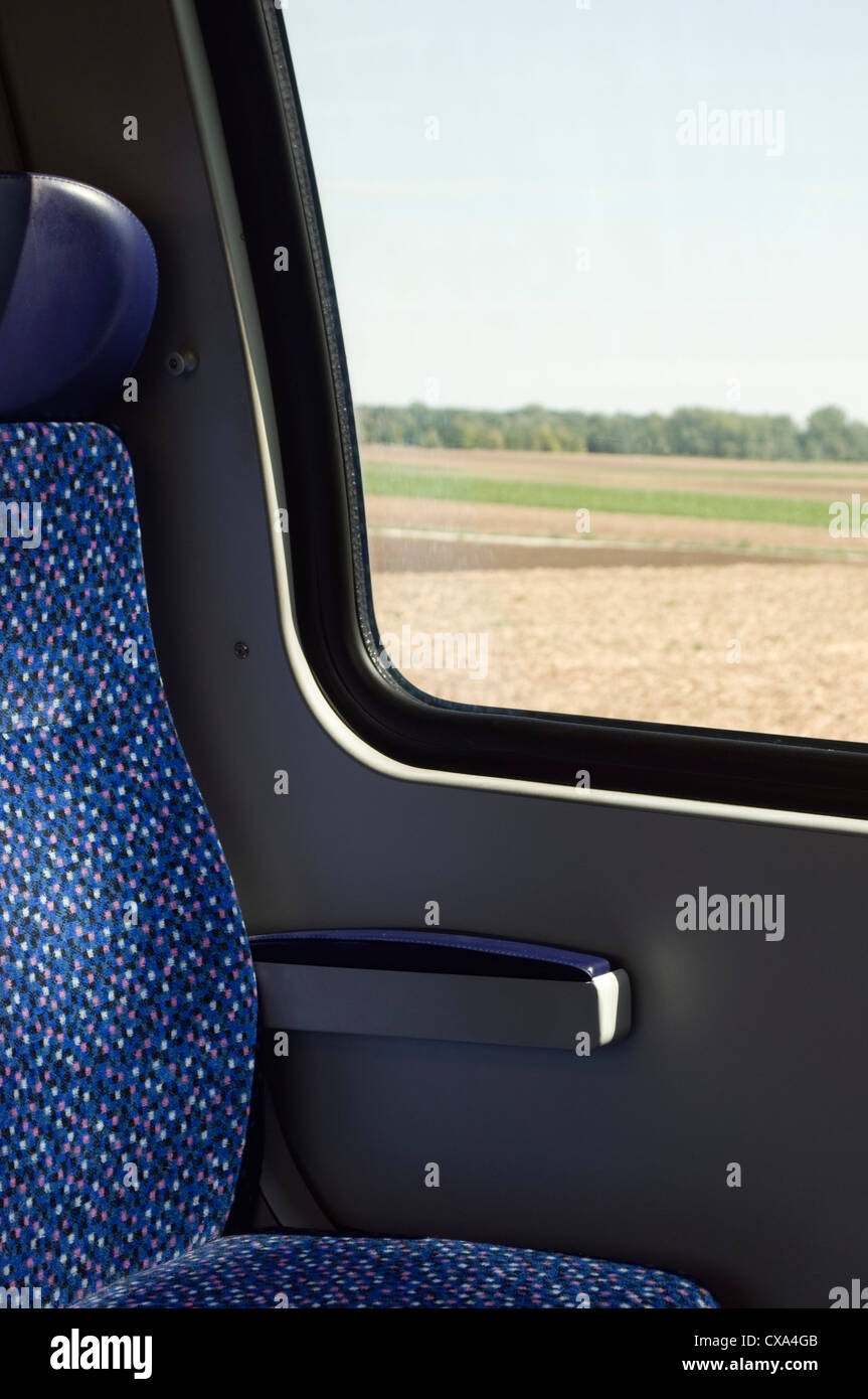Train seat and window view Stock Photo - Alamy