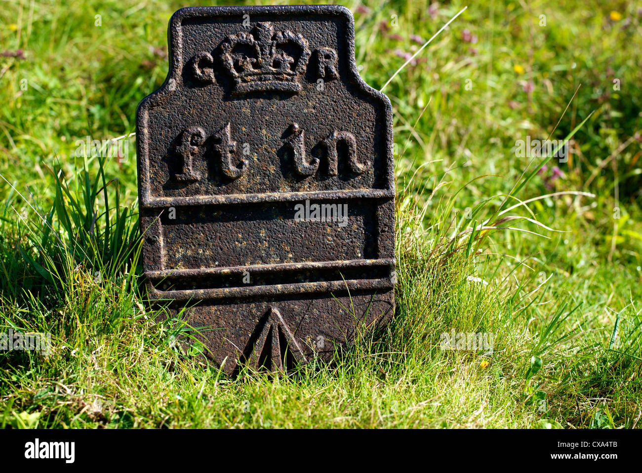 Ordnance Survey "G R" Bench Mark Height Marker on Reigate Hill, Reigate ...