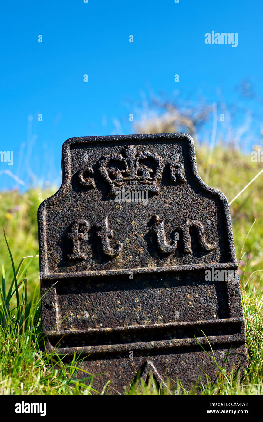 Ordnance Survey "G R" Bench Mark Height Marker on Reigate Hill, Reigate ...