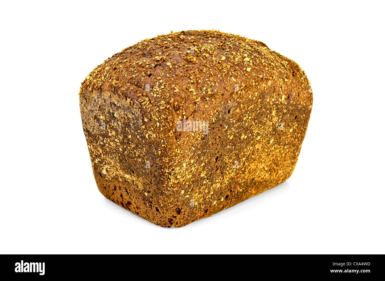 A rectangular loaf of rye bread isolated on white background Stock ...