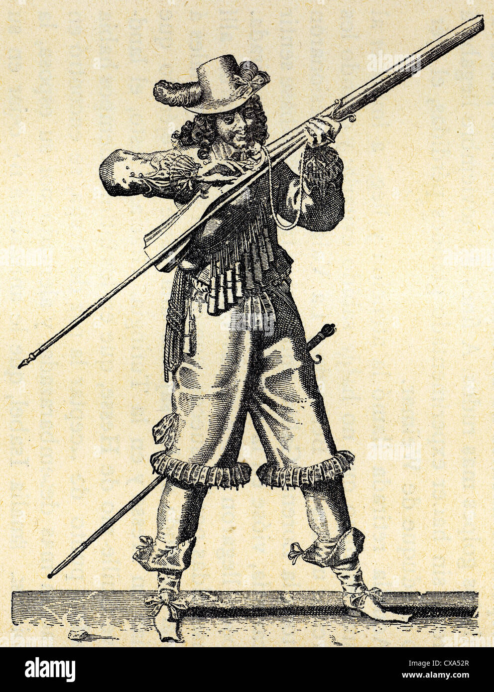 France. Army of the 18th century. Musketeer of the Infantry of Louis ...