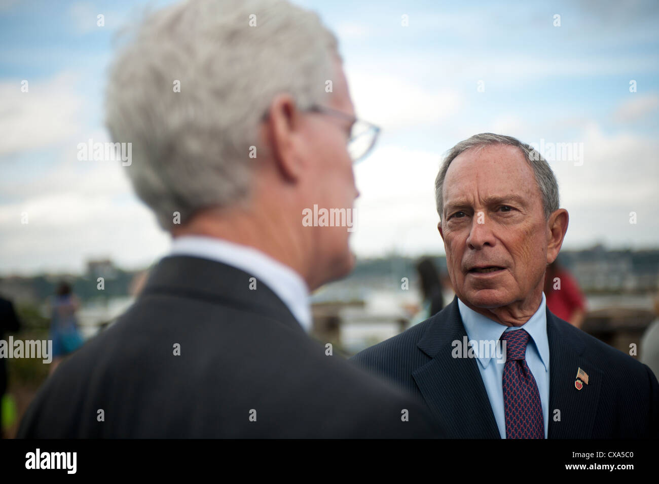 NY Mayor Mike Bloomberg speaks at the groundbreaking ceremony for the ...