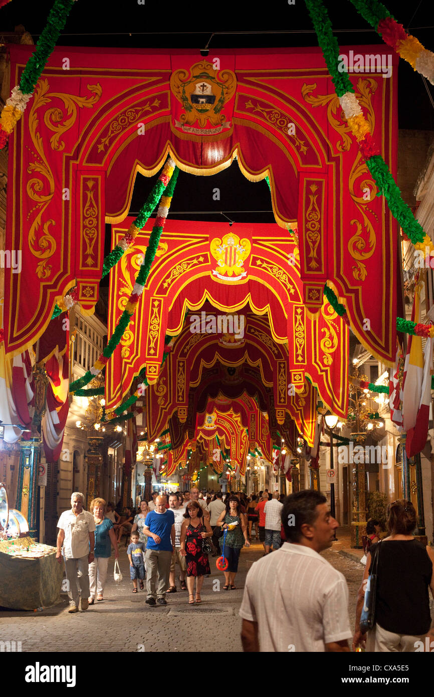 Maltese festival at night Stock Photo - Alamy