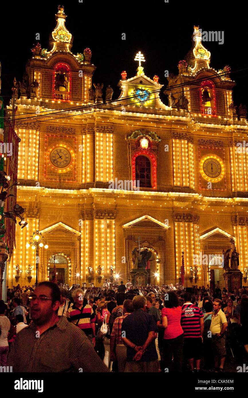 Malta at night Stock Photo - Alamy