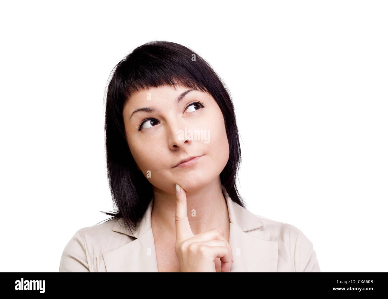 Beautiful young woman thinking Stock Photo - Alamy Beautiful young woman thinking Stock Photo - Alamy