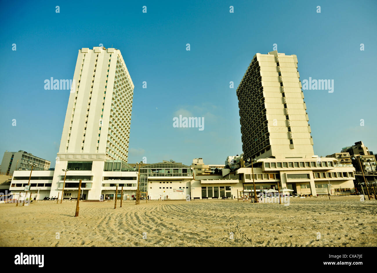 Tel Aviv beach with high-rise buildings Stock Photo - Alamy