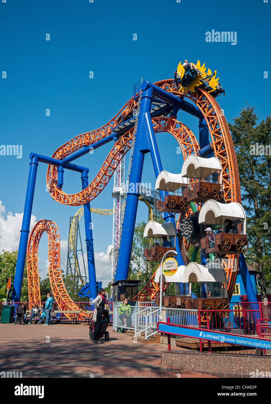 The Kirnu ride at Linnanmäki Amusement Park located in the Alppiharju ...