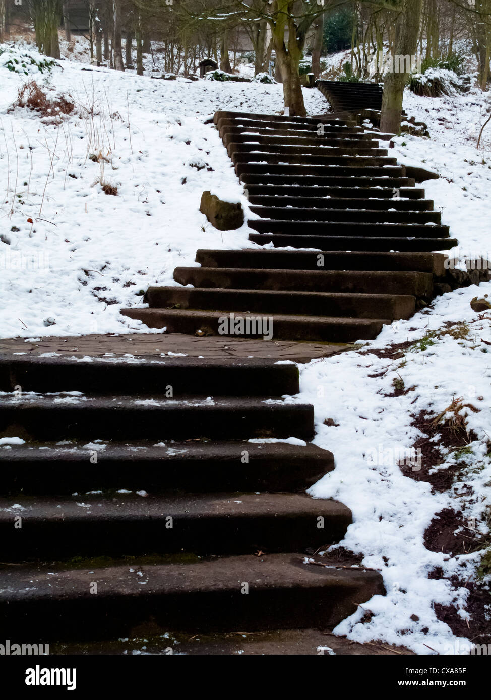 Slippery snow covered steps hi-res stock photography and images - Alamy