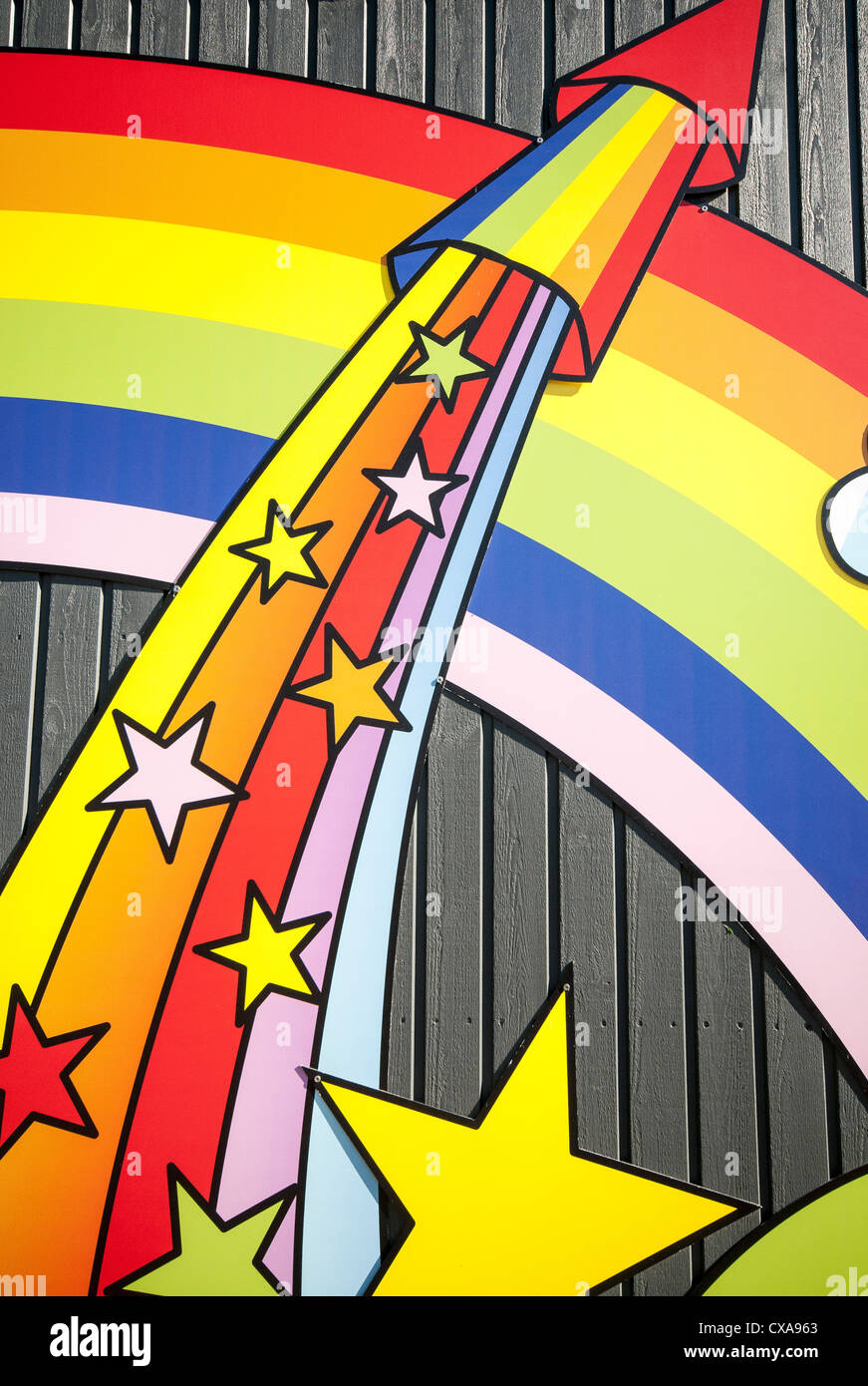 Firework rainbow and stars wall design Stock Photo - Alamy