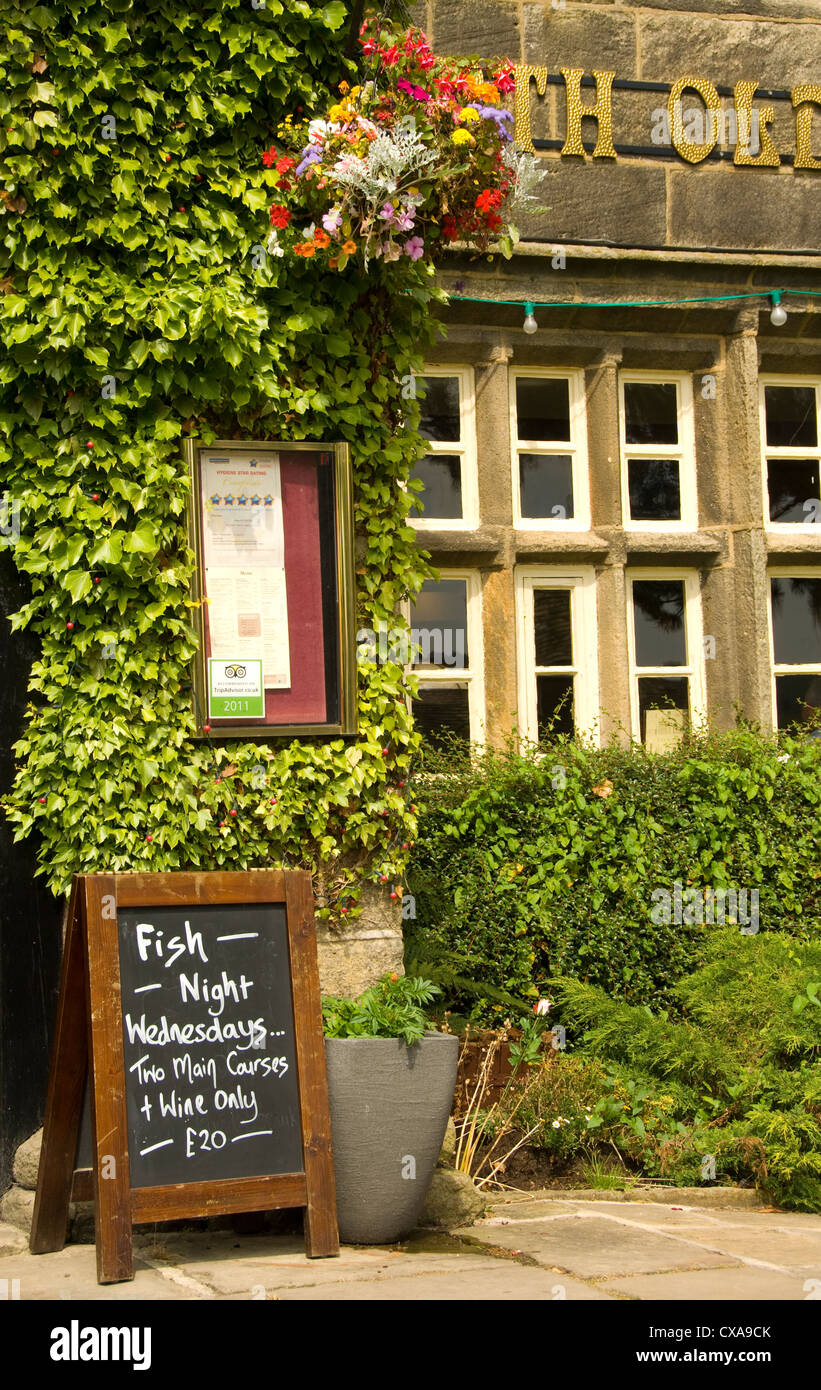 Menu board outside Yorkshire pub Stock Photo - Alamy