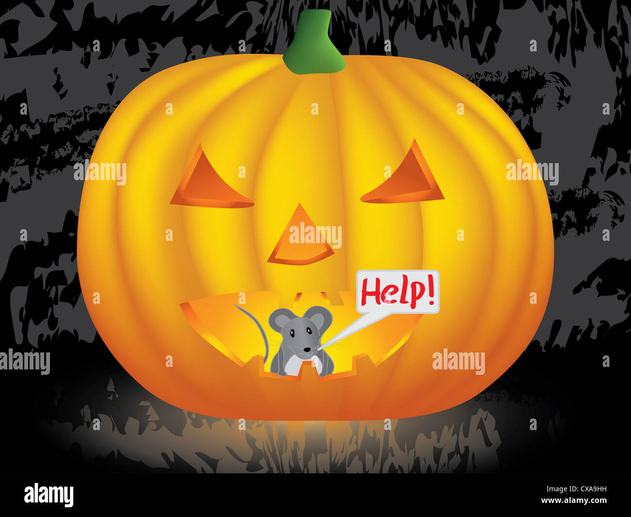 mouse inside pumpkin crying for help Stock Photo - Alamy
