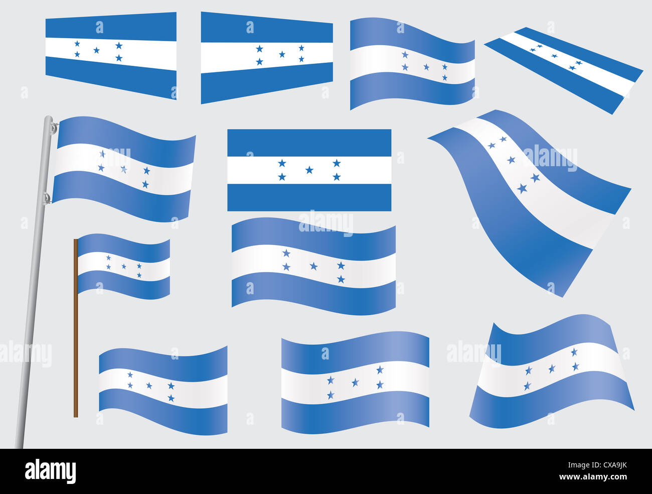 set of flags of Honduras illustration Stock Photo - Alamy