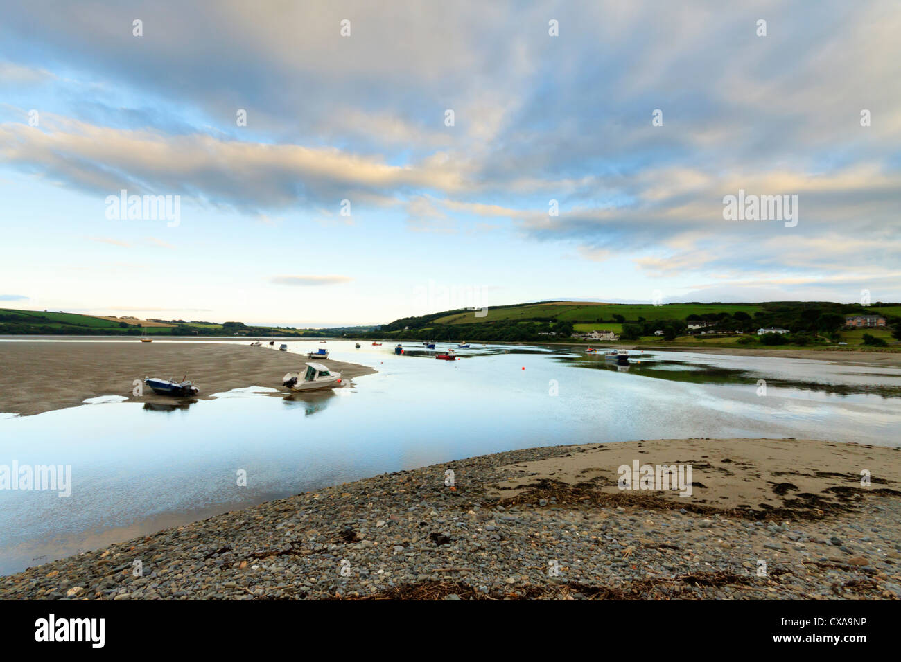 Boats on the Teifi Estuary, Gwbert Stock Photo - Alamy