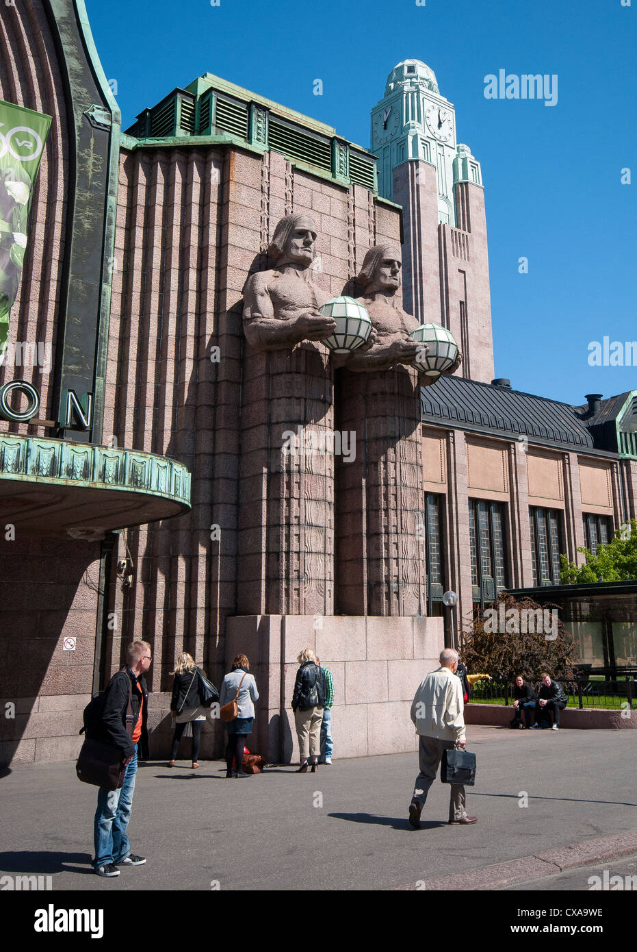 The Lantern Carriers at the main entrance to Helsinki Central Railway ...