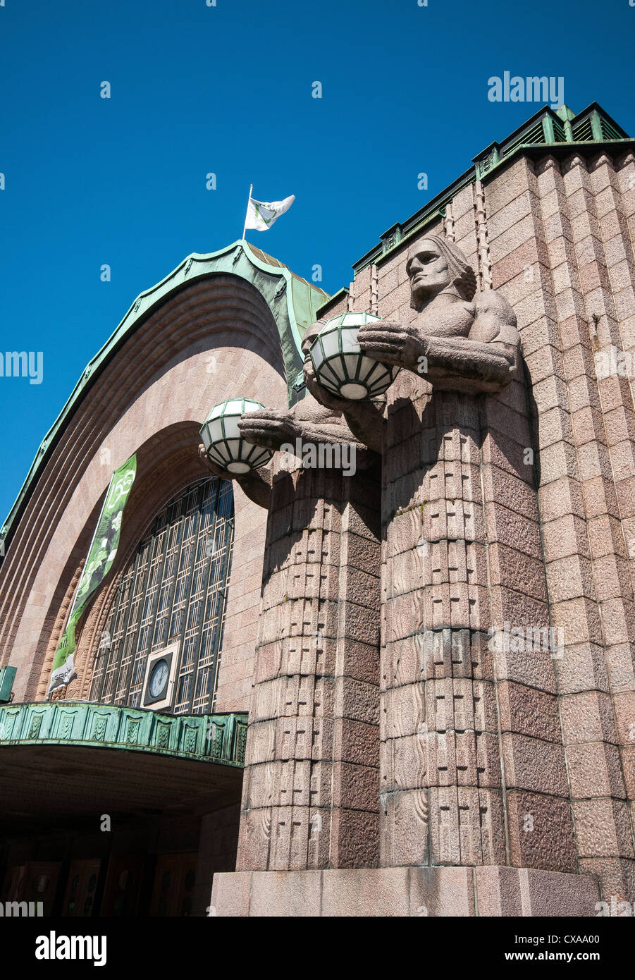 The Lantern Carriers at the main entrance to Helsinki Central Railway ...