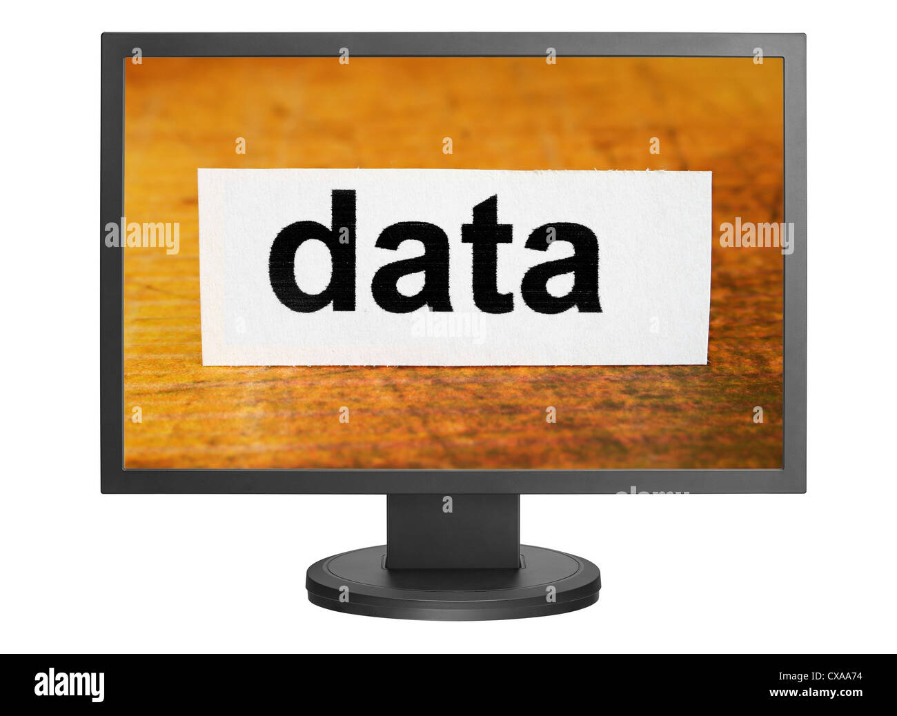 Data text on monitor Stock Photo - Alamy
