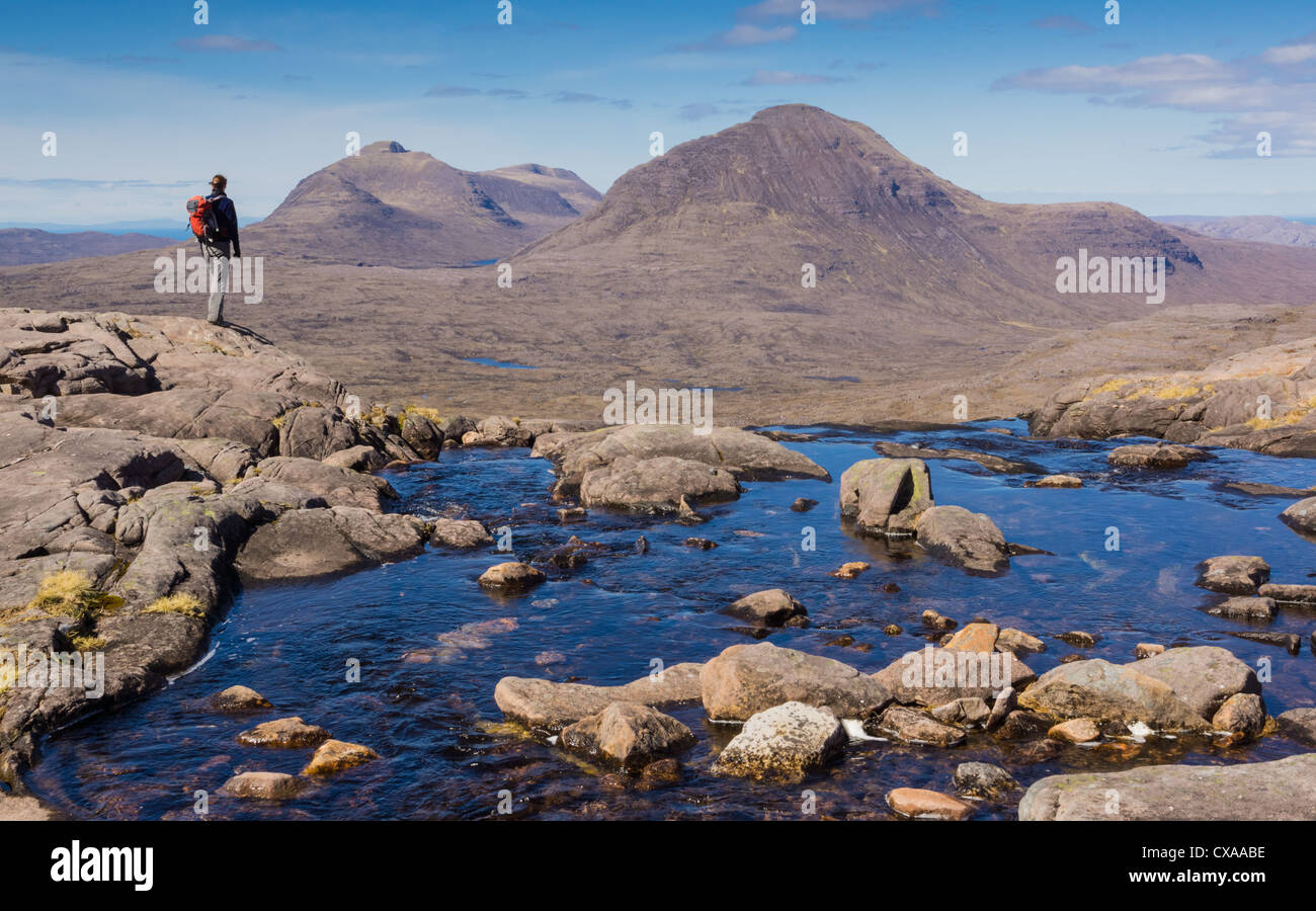 Summits of Beinn a Chearcaill and Beinn an Eoin from the top of the ...