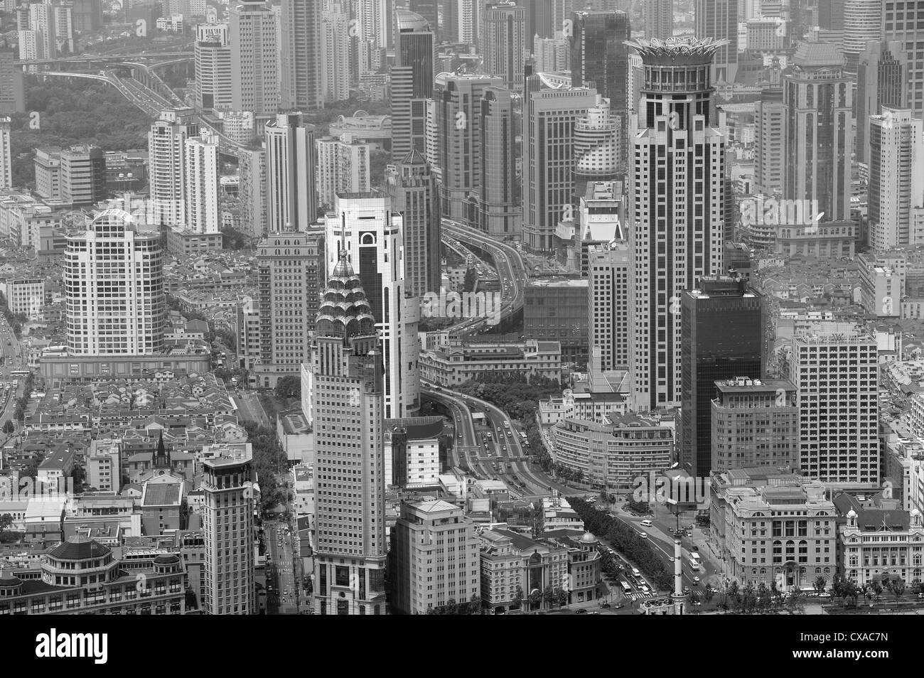 Shanghai Skyline Black And White High Resolution Stock Photography and ...