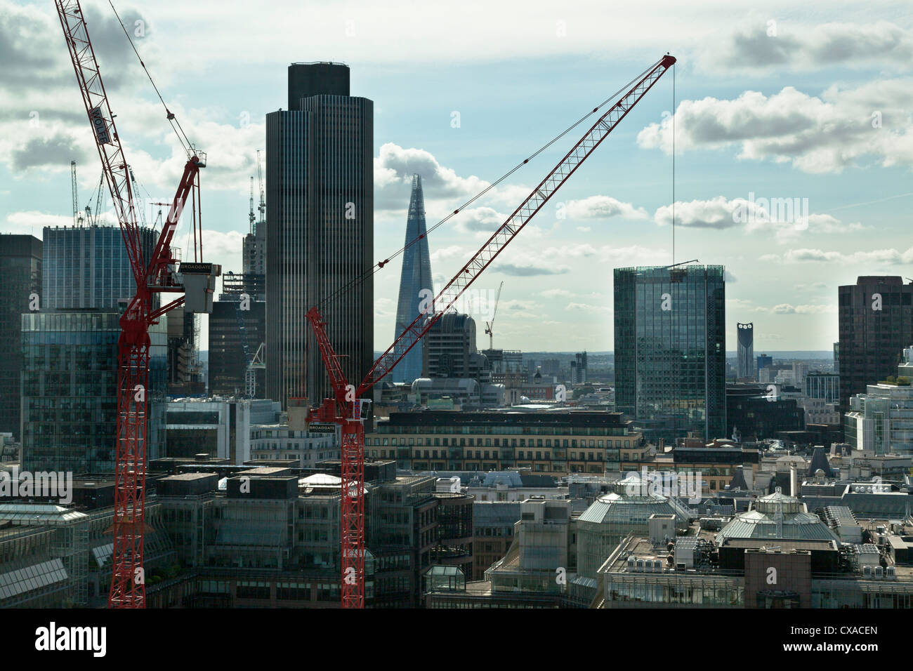 Skyline of London taken from a high rise building with buildings ...