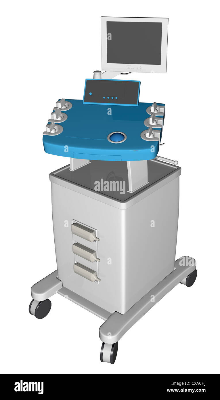 EGC or electrocardiogram device or cardiograph, 3D illustration ...