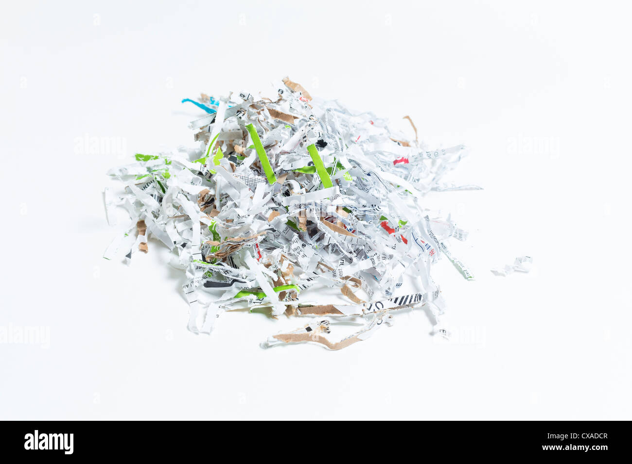 Shredded paper on a white background - cutout Stock Photo - Alamy
