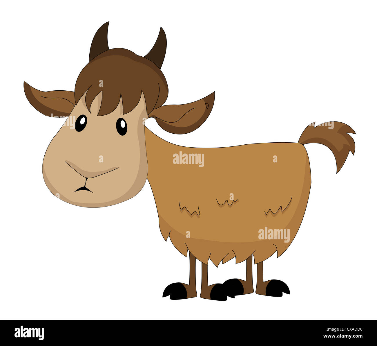 Cute brown goat, vector illustration Stock Photo - Alamy