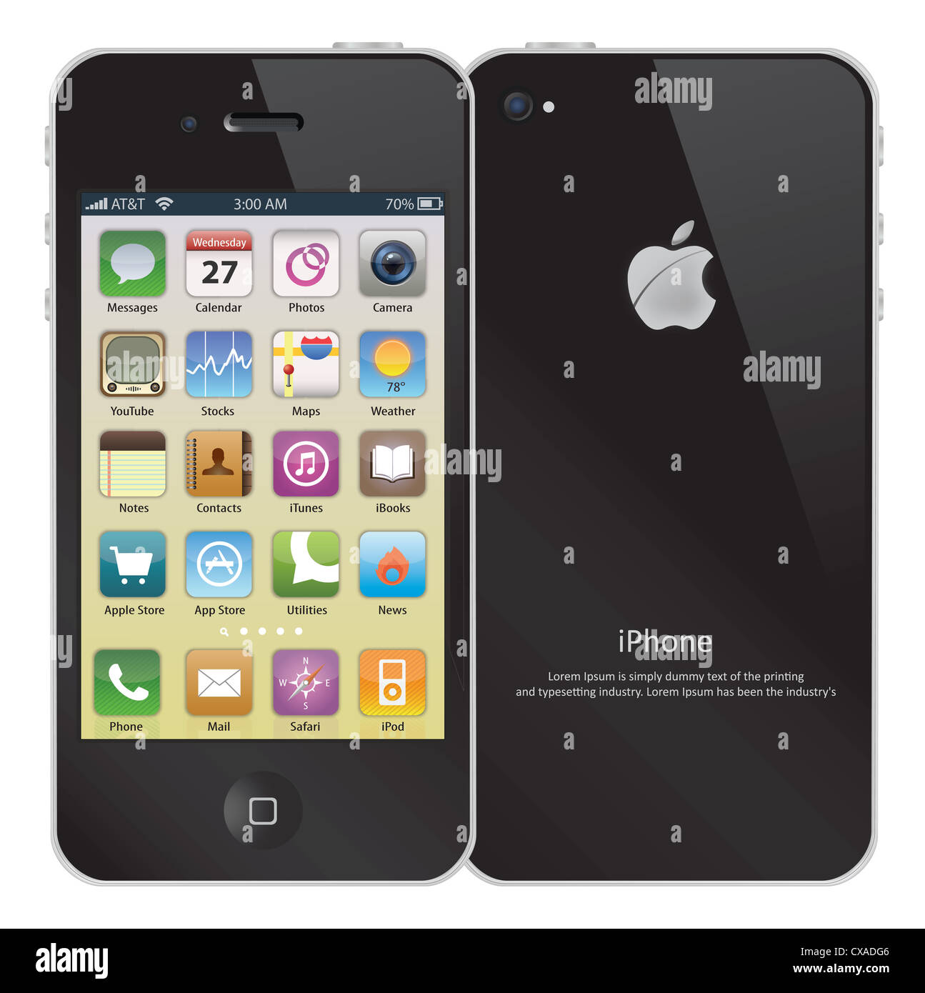 Iphone front back color Cut Out Stock Images & Pictures - Alamy