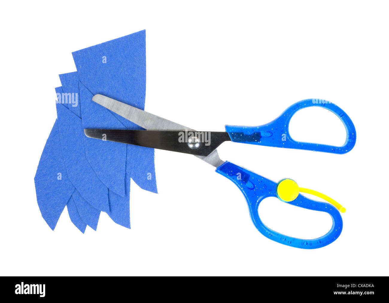 Scissors blue paper hi-res stock photography and images - Alamy