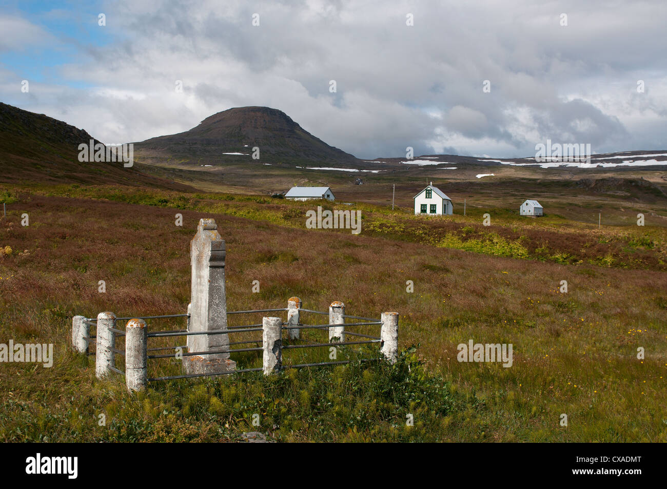 A photograph of the Old houses in the abandoned village of Hesteyri in ...