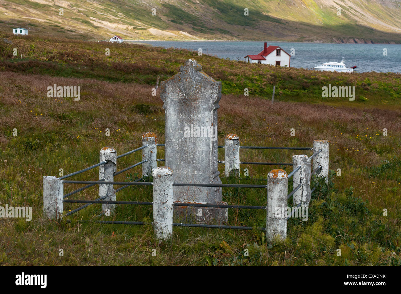 A photograph of the Old houses in the abandoned village of Hesteyri in ...