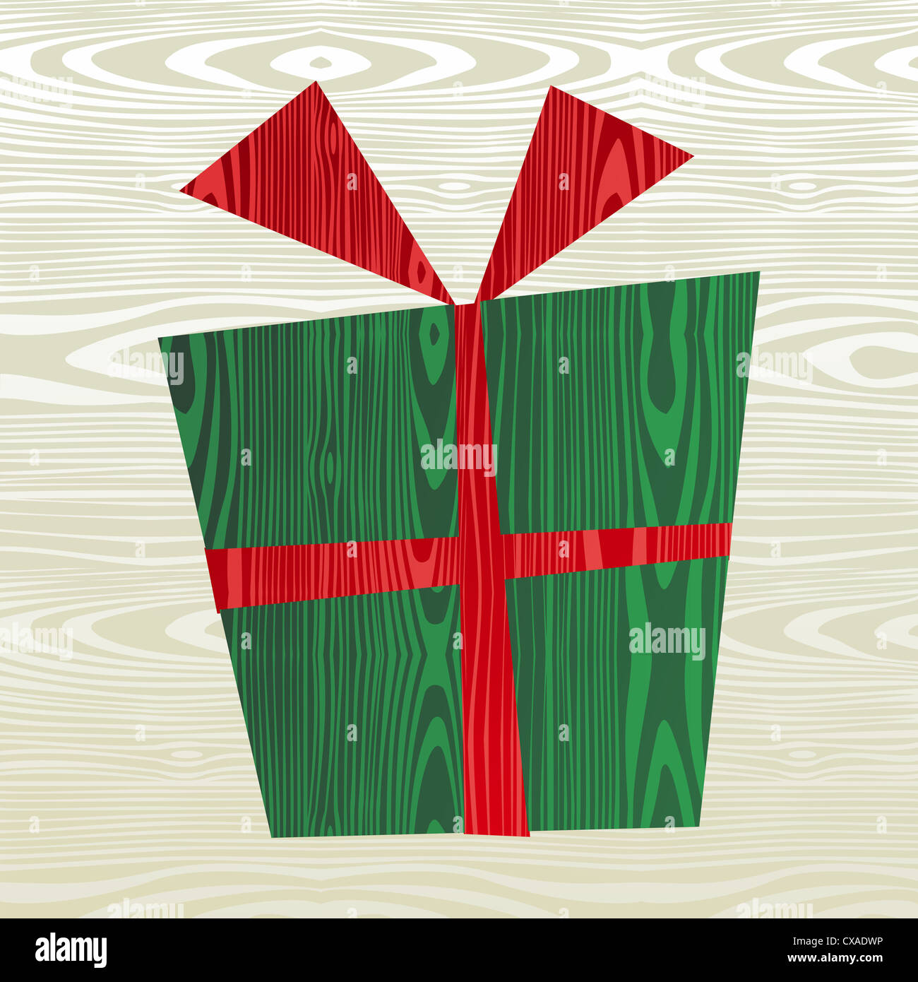 Christmas wooden gift shape greeting car background. Vector file ...