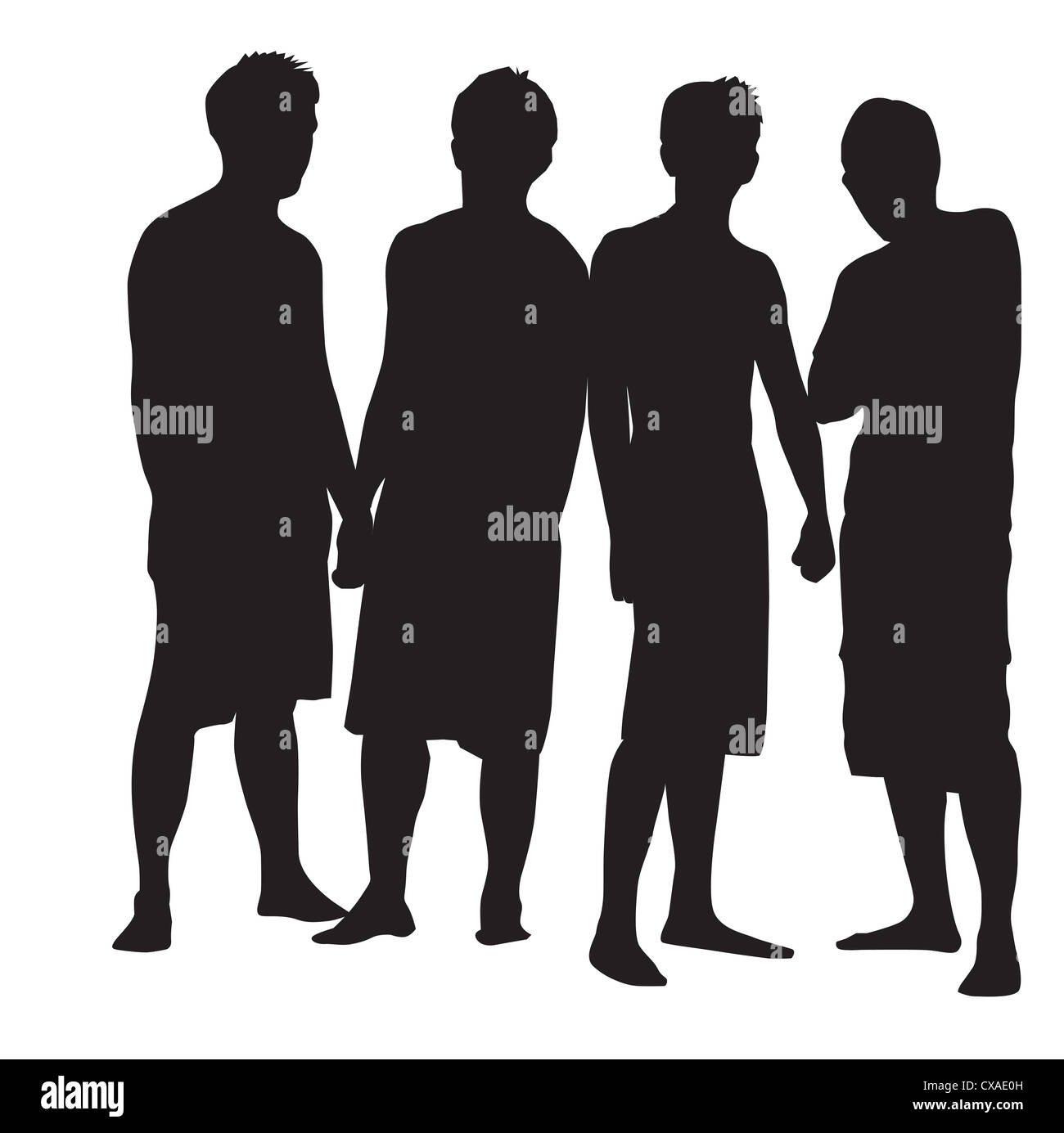 People, group of 4 men striking a pose, vector illustration Stock Photo ...