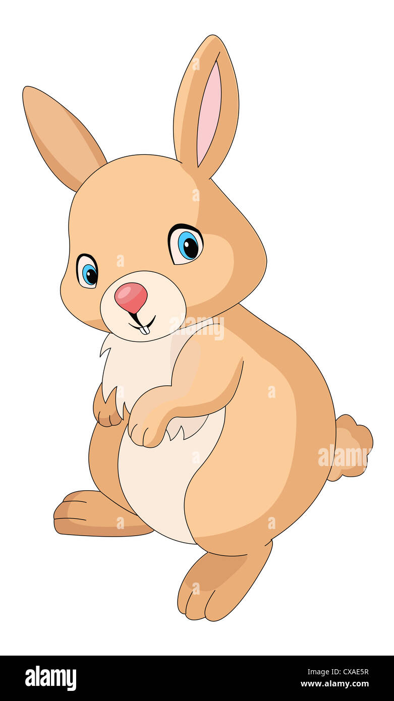 Cute orange rabbit, vector illustration Stock Photo - Alamy
