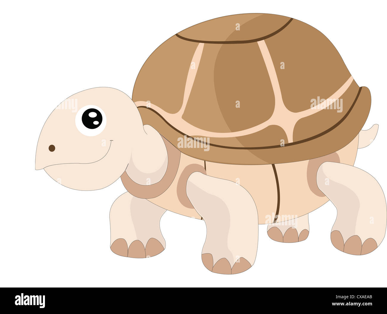 Cute turtle, brown, smiling, vector illustration Stock Photo - Alamy