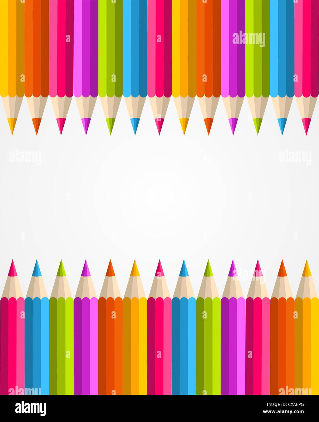 Colorful rainbow pencil banner seamless pattern background. Vector ...
