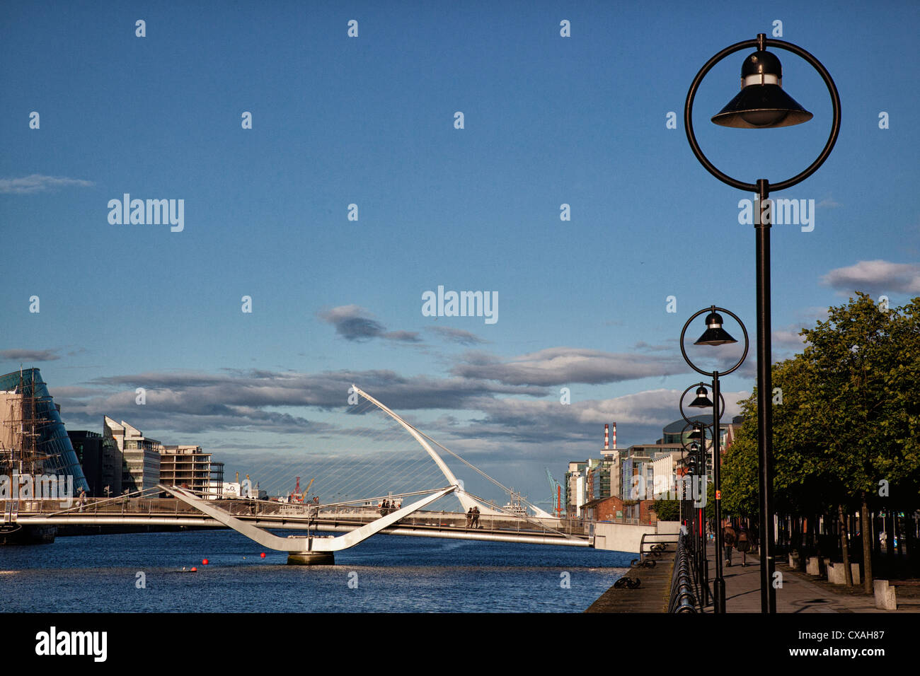 View of the river Liffey with the Sean O'Casey and the Samuel Beckett ...