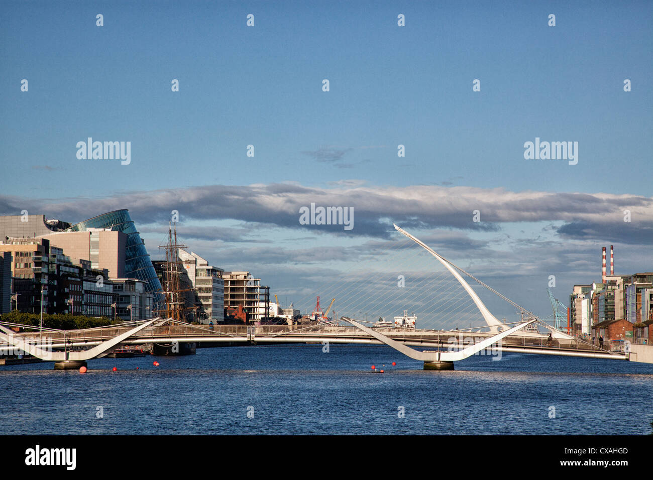 View of the river Liffey with the Sean O'Casey and the Samuel Beckett ...