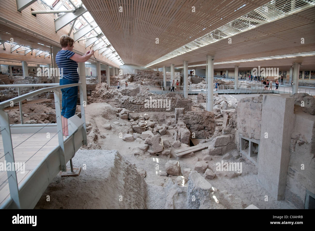 prehistoric city of akrotiri, santorini, greece Stock Photo - Alamy